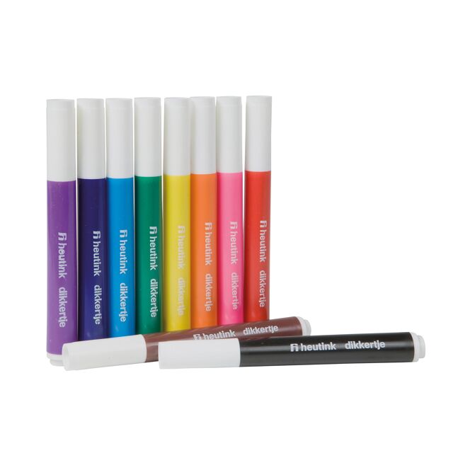Viltstiften | Dikkertjes | Heutink | Etui à 10 stuks | Heutink.nl