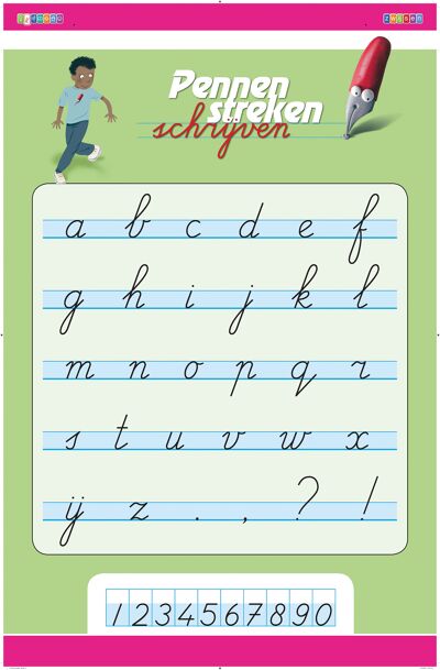 Letterposter verbonden schrift | Groep 3 | Pennensteken | Versie 2 | Heutink.nl