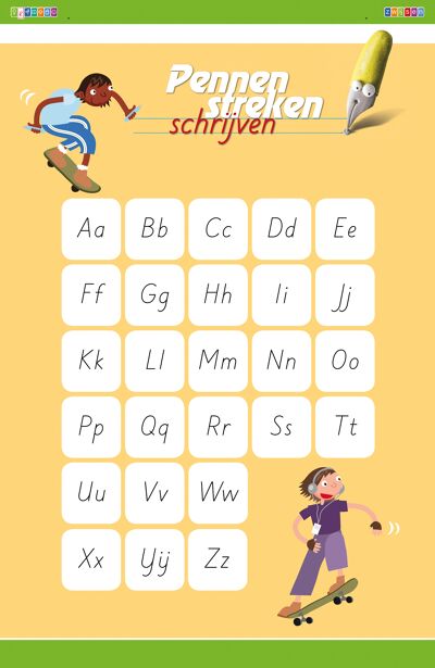 Letterposter | Groep 4-8 | Pennenstreken | Versie 2 | Heutink.nl