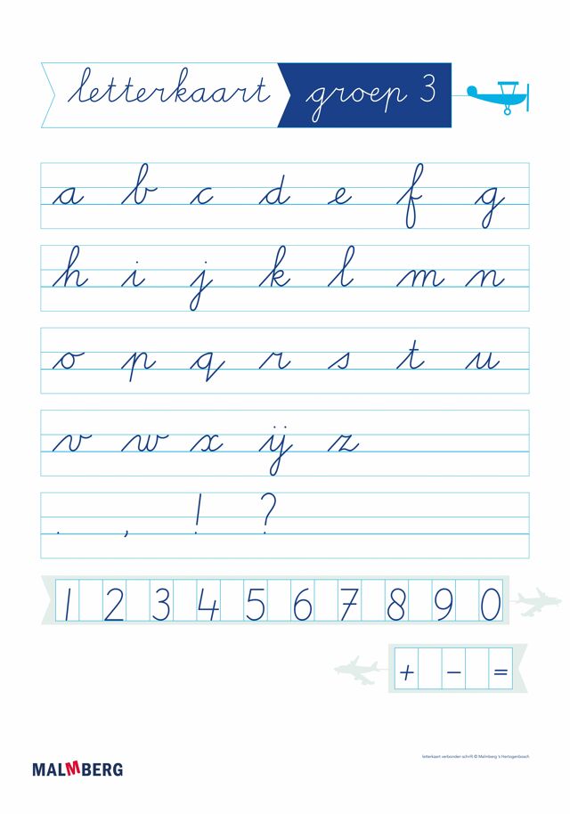 Klassikale letterkaart verbonden schrift | Groep 3-4 | Klinkers | Versie 1 | Heutink.nl