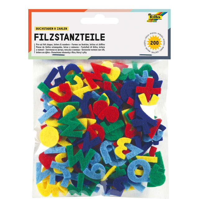 Viltvormen | Folia | Letters en getallen | 200 stuks | Heutink.nl